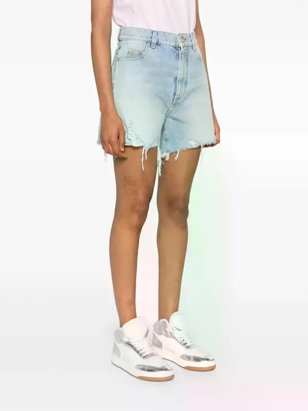 Balmain High-rise Denim Shorts With Ripped Detailing