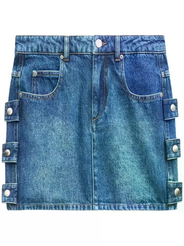 MARANT ETOILE Denim Skirt With Side Detail - Blue