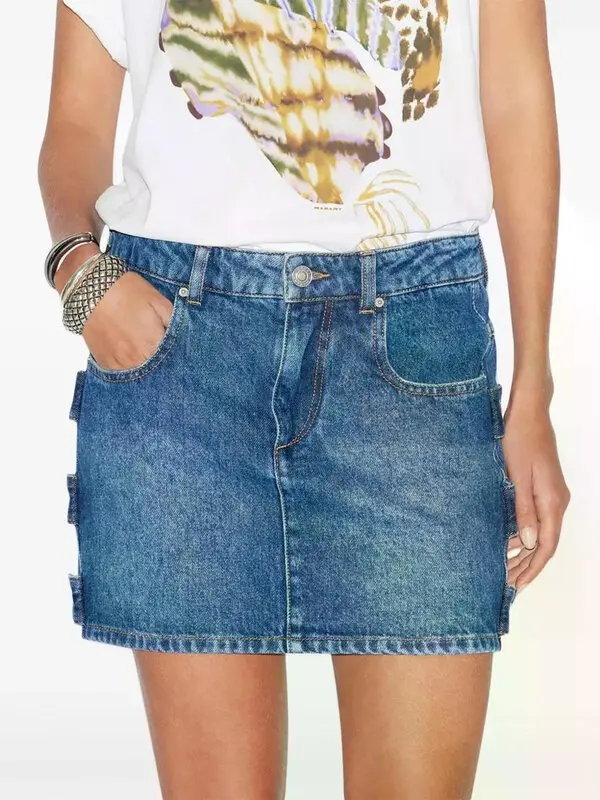 MARANT ETOILE Denim Skirt With Side Detail