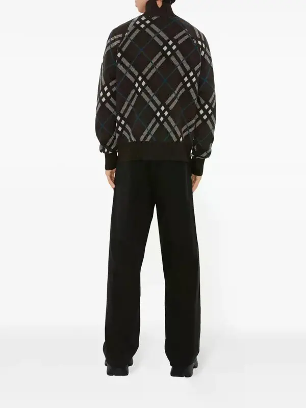 Burberry Check Zip-up Cardigan