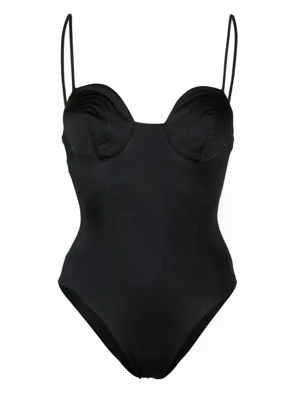 NOIRE SWIMWEAR Round Neck One Piece - Black