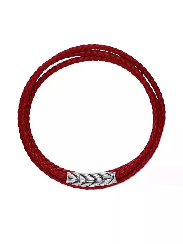 David Yurman Sterling Braided Leather Bracelet