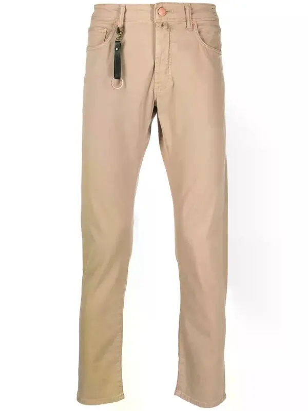 Incotex Straight-leg Jeans With Logo Patch - Neutrals