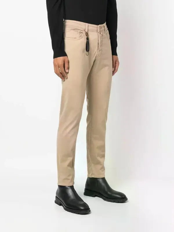 Incotex Straight-leg Jeans With Logo Patch - Neutrals