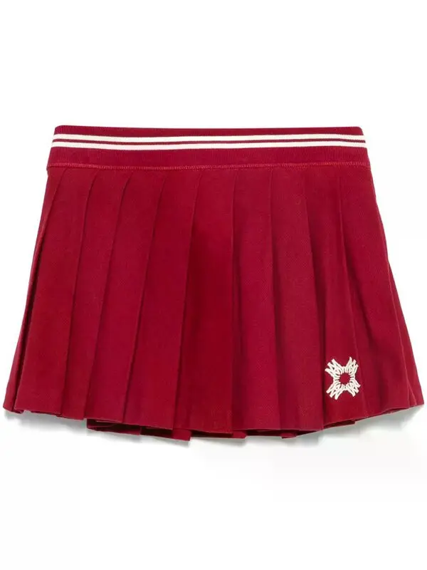 Amiri Pleated Mini Skirt - Red
