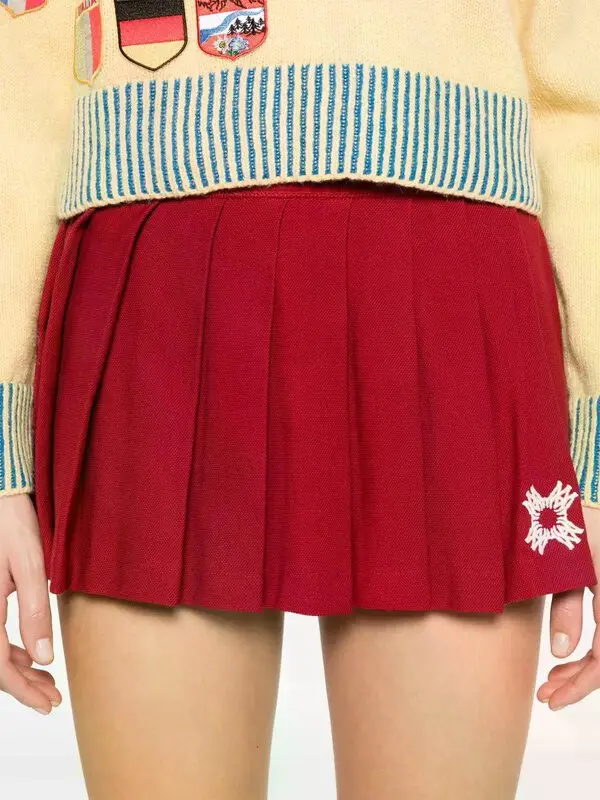 Amiri Pleated Mini Skirt - Red