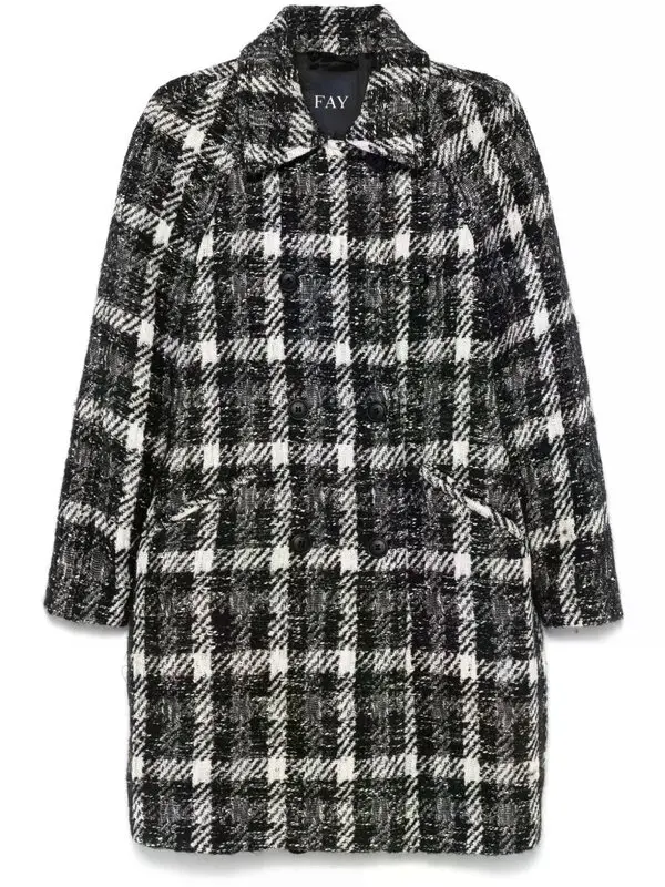 FAY Double-breasted Checked Coat