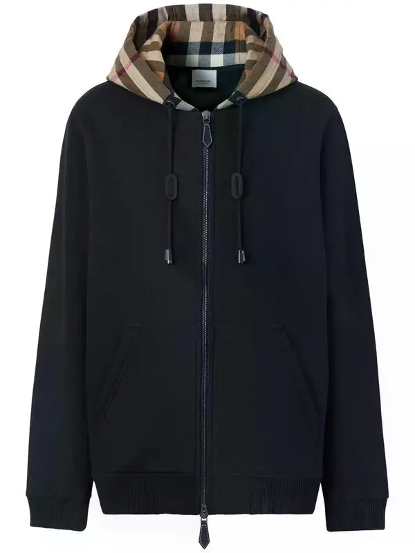 Burberry Check-pattern Zip-up Hoodie
