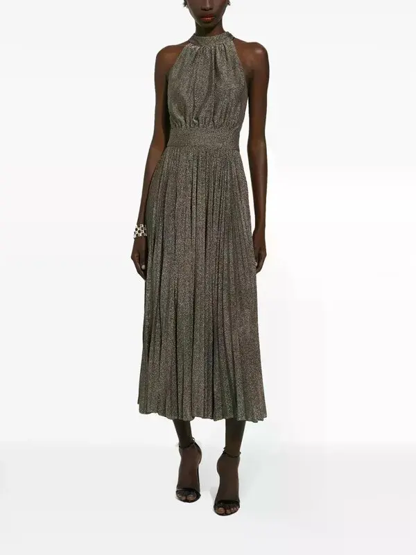 Dolce & Gabbana Midi Pleated Halterneck Dress