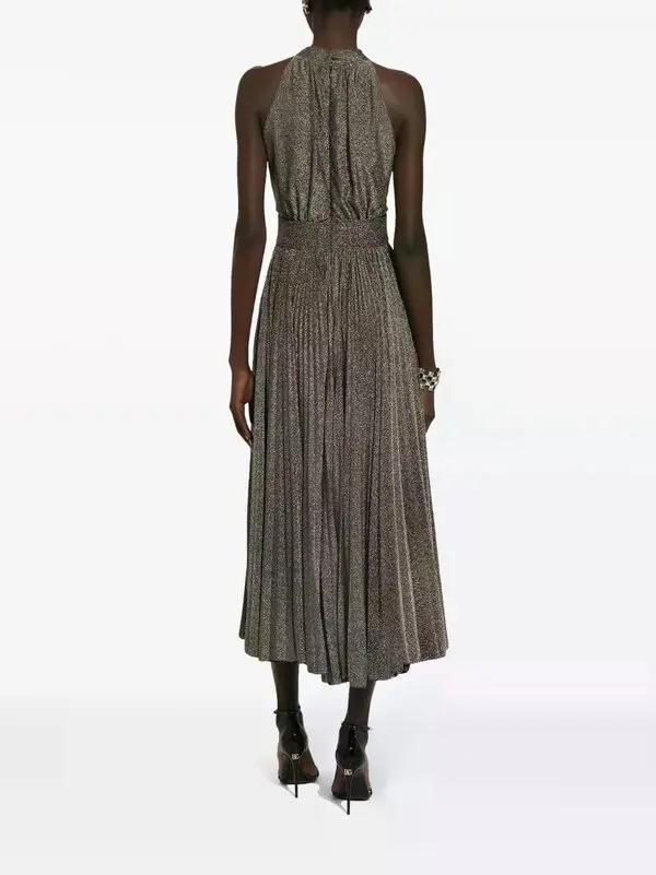 Dolce & Gabbana Midi Pleated Halterneck Dress