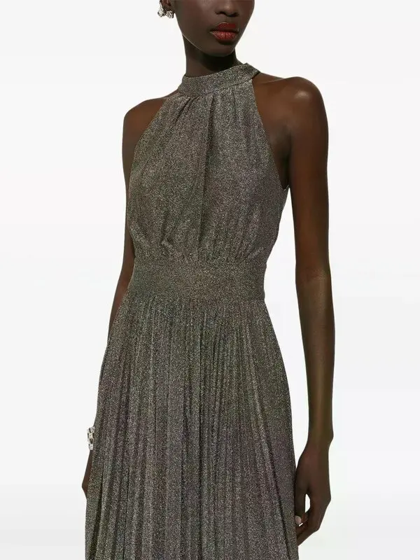 Dolce & Gabbana Midi Pleated Halterneck Dress
