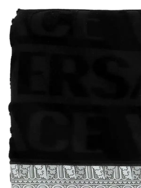 Versace Barocco-print Cotton Bath Towel - Black