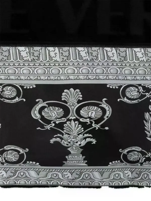 Versace Barocco-print Cotton Bath Towel - Black