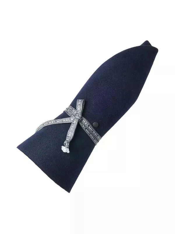 MAISON MICHEL Collapsible Wool Felt Hat With Logo Detail - Blue