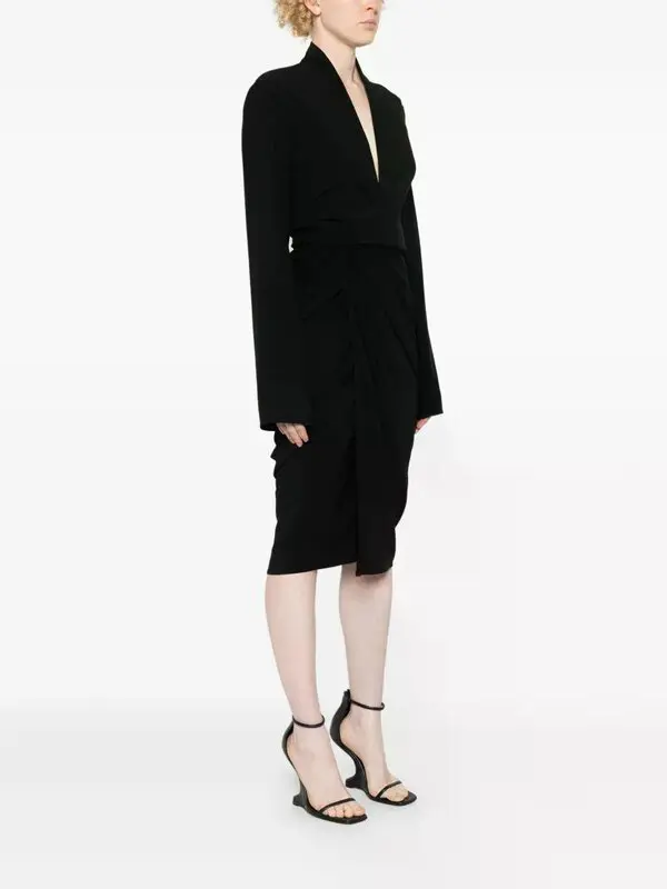 Rick Owens Tie-fastening Crepe Wrap Dress
