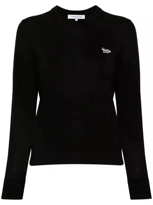 Maison Kitsuné Baby Fox-patch Crew Neck Sweater - Black