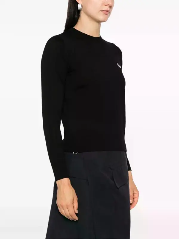 Maison Kitsuné Baby Fox-patch Crew Neck Sweater - Black