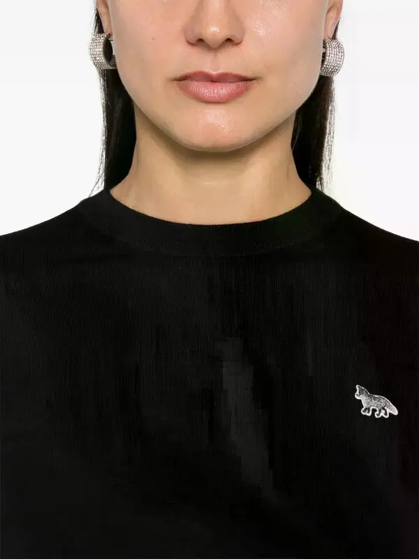 Maison Kitsuné Baby Fox-patch Crew Neck Sweater - Black