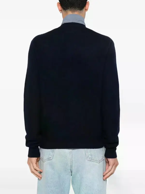A.p.c. Navy Virgin Wool V-neck Cardigan