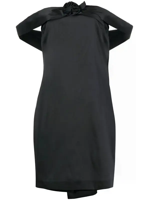 Bernadette Floral-appliqué Off-shoulder Dress - Black