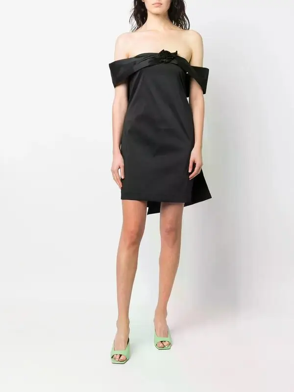 Bernadette Floral Appliqué Off-shoulder Dress