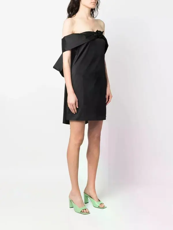 Bernadette Floral Appliqué Off-shoulder Dress