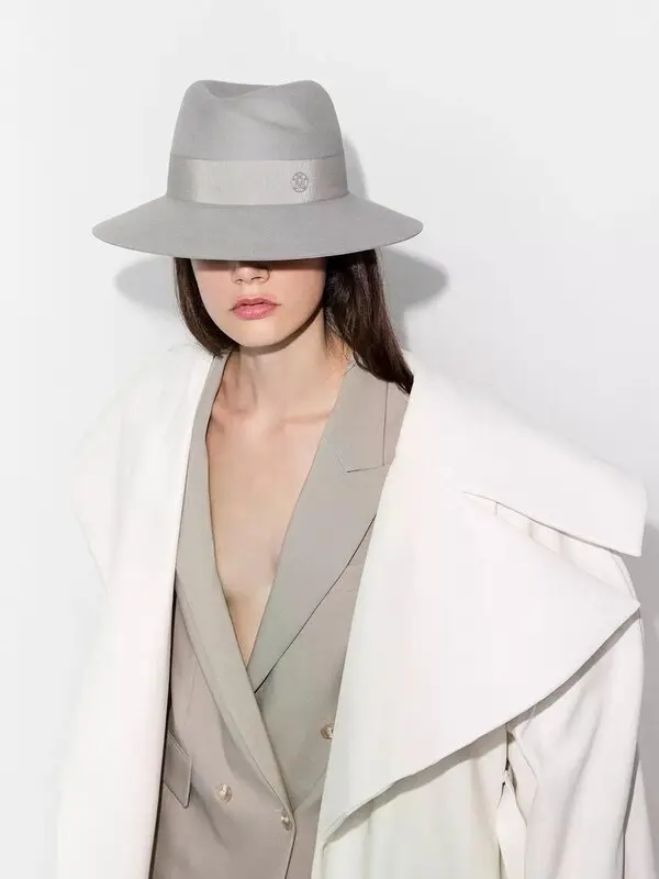 MAISON MICHEL Virginie Fedora Hat - Grey
