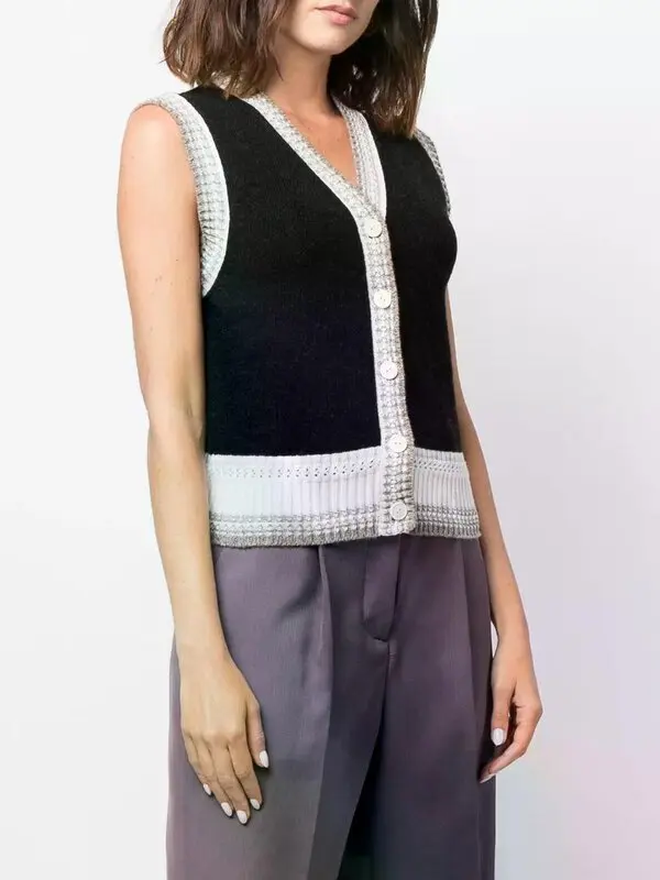 BARRIE Sleeveless V-neck Cashmere Cardigan