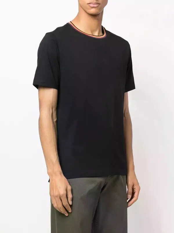 Paul Smith Stripe-trim Organic Cotton T-shirt