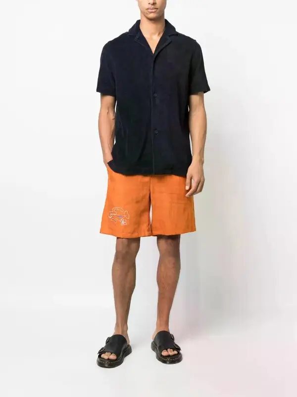 Orlebar Brown Howell Cotton Towelling Shirt - Blue