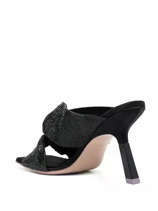 SEBASTIAN MILANO 100mm Crystal-embellished Sandals - Black