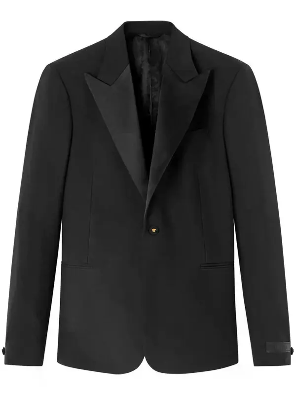 Versace Duchesse Satin-trim Single-breasted Blazer