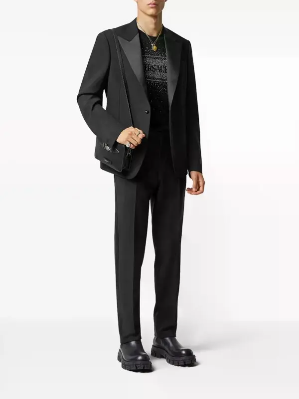 Versace Duchesse Satin-trim Single-breasted Blazer