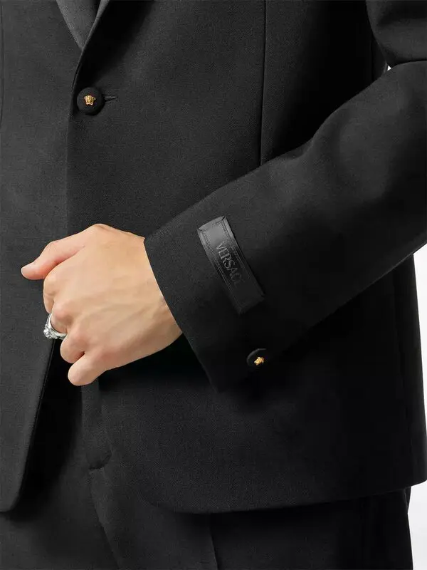 Versace Duchesse Satin-trim Single-breasted Blazer