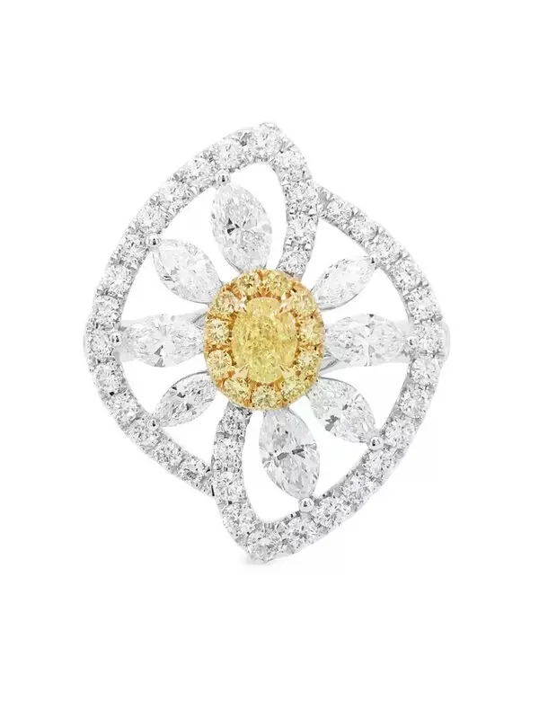 HYT JEWELRY 18kt White Gold Diamond Ring - Silver