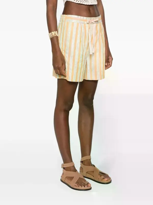 FORTE_FORTE Striped Drawstring Shorts - Orange