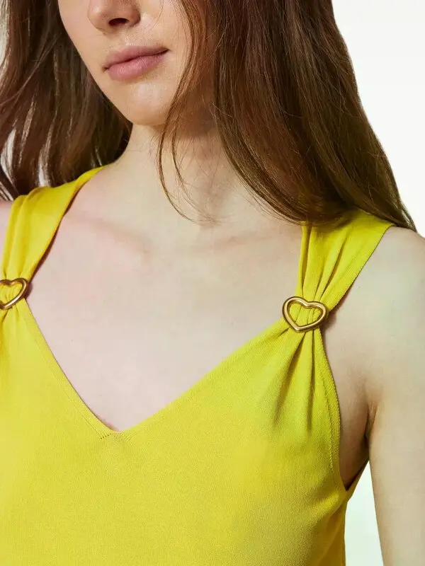 TWINSET Heart-buckle Detailing Tank Top - Yellow