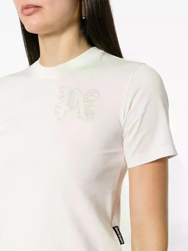 Palm Angels Logo Embroidered Cotton T-shirt