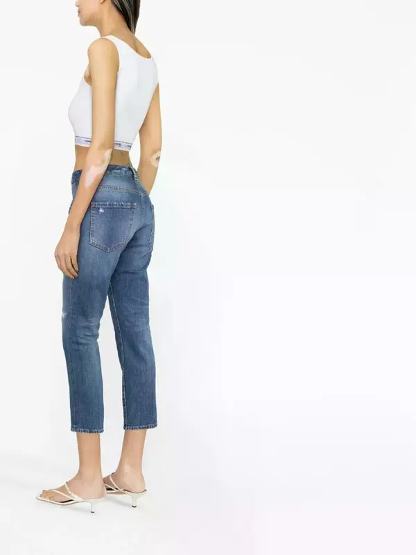 Dsquared2 Cropped Distressed Slim-fit Jeans