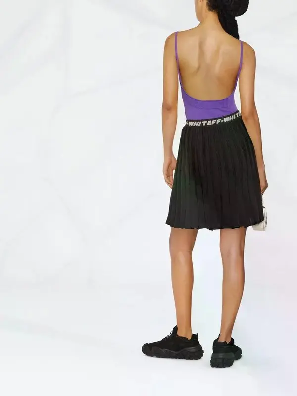 Off-White Logo Band Pleated Skirt