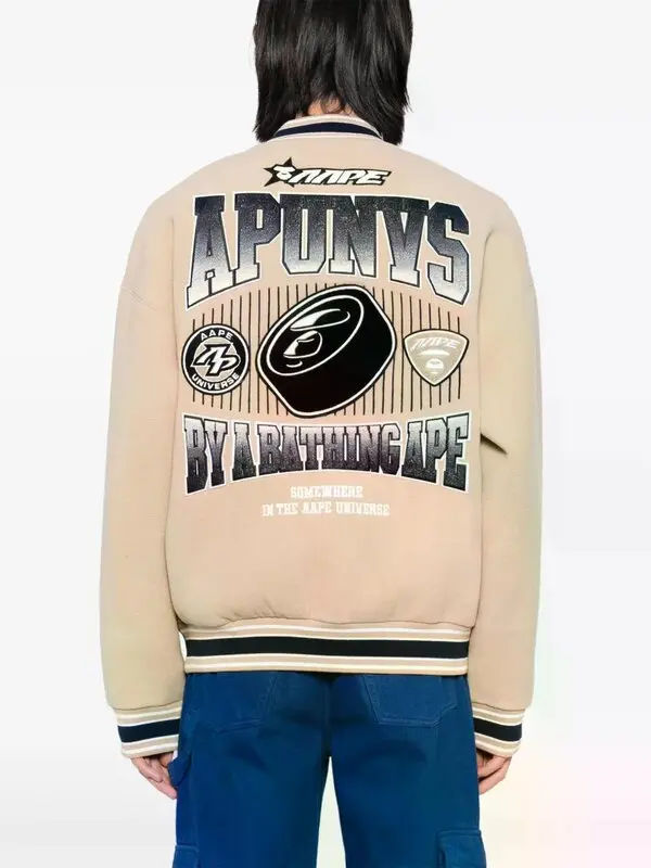 AAPE BY *A BATHING APE Logo Varsity Jacket