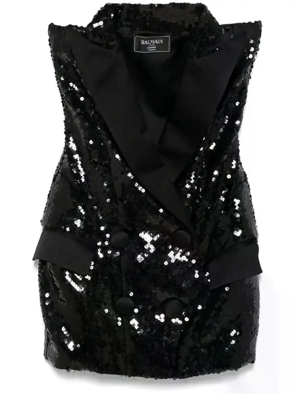 Balmain Sequin-embellished Tailored Mini Dress