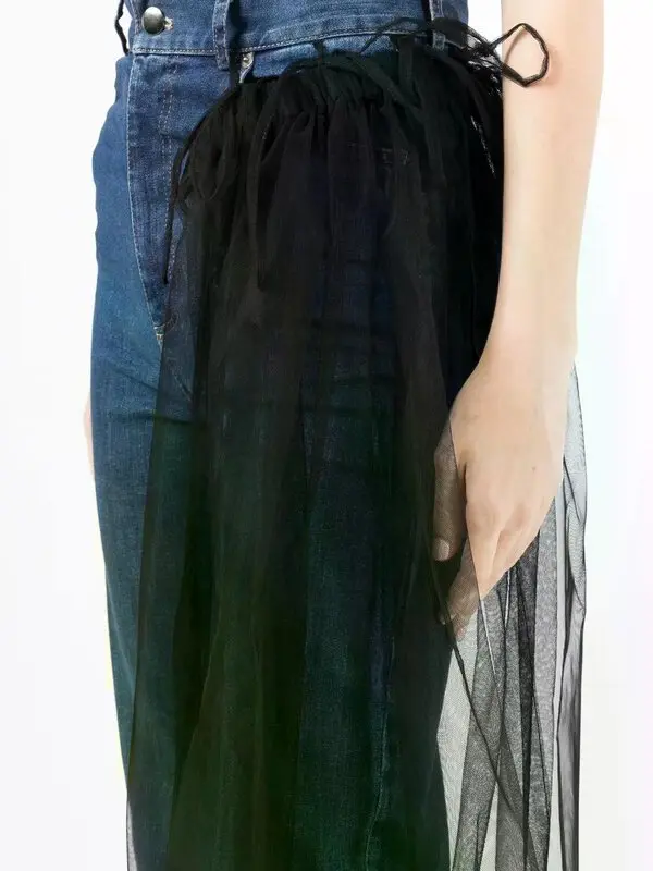 ACT Nº1 Cropped Jeans With Tulle Detailing
