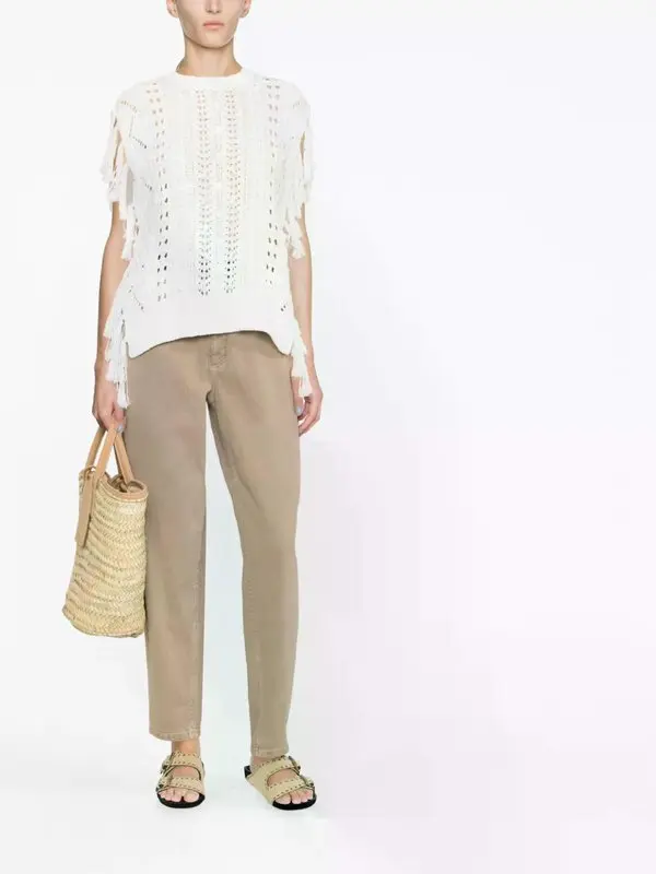 TWINSET Fringed Open-knit Sleeveless Top