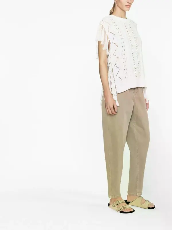 TWINSET Fringed Open-knit Sleeveless Top