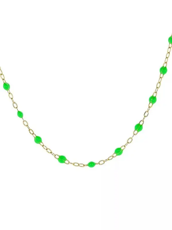 Gigi Clozeau 18kt Yellow Classic Gigi Neon Green Beaded Necklace - Gold