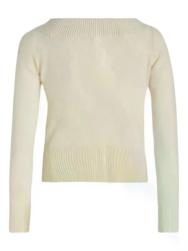 Alexander McQueen Off-shoulder Ribbed-trimmed Jumper