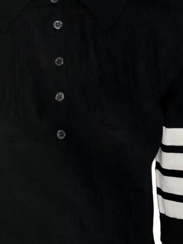 Thom Browne Fine-knit Polo Top - Blue