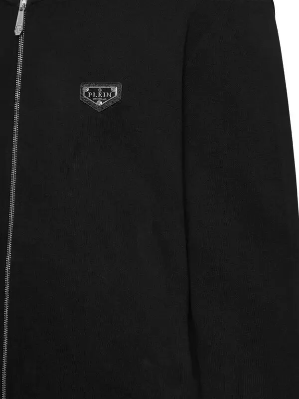 Philipp Plein Iconic Pleine Zip-up Hoodie - Black