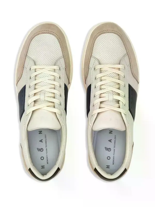 Hogan Paneled Lace-up Sneakers - Neutrals